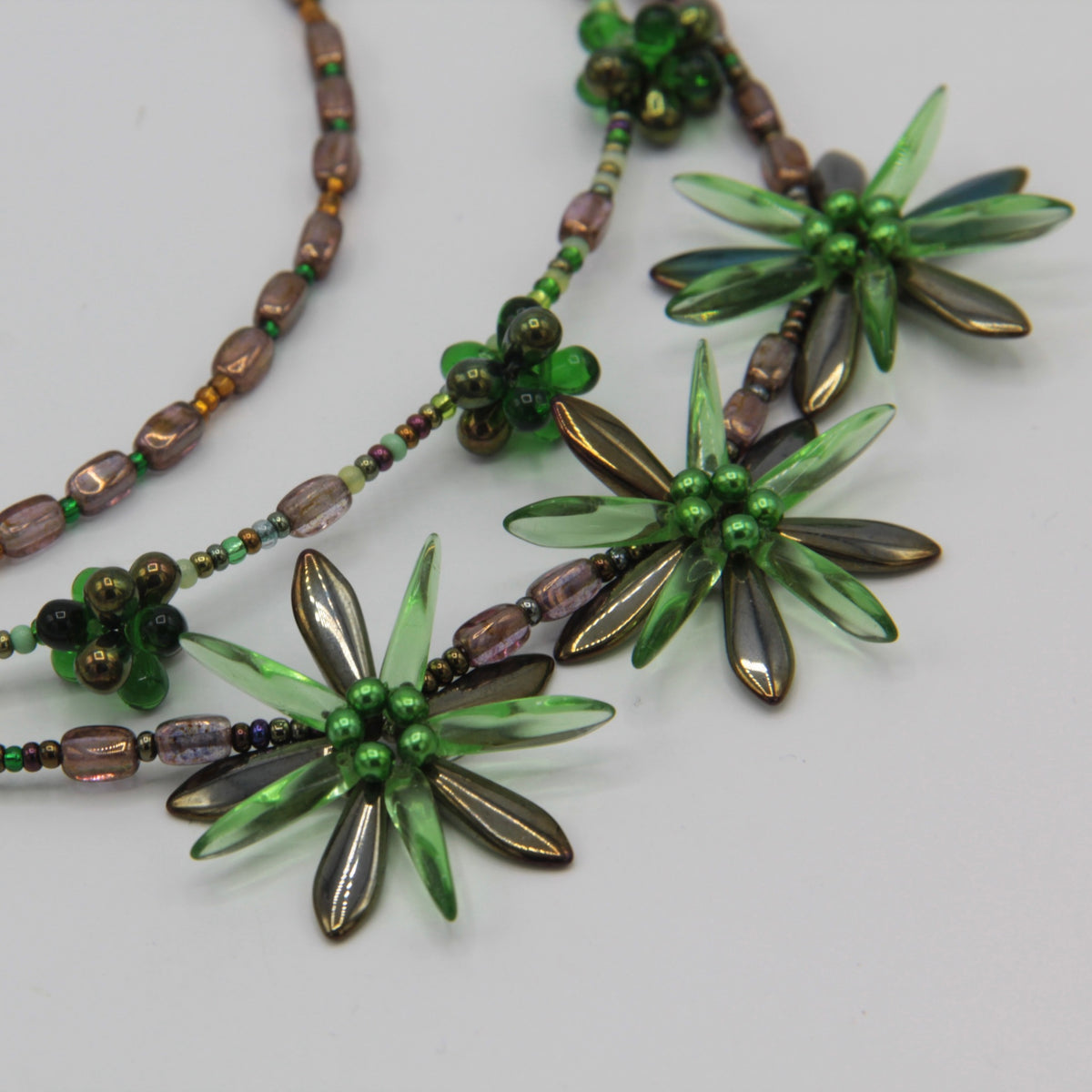 Anna Layered Necklace in Emerald Green and Copper – ShelaleeShop