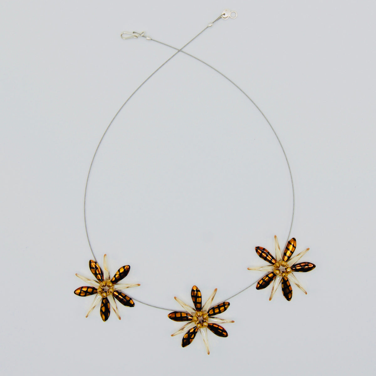 Anna Necklace in Metallic Gold and Black Crosshatch – ShelaleeShop